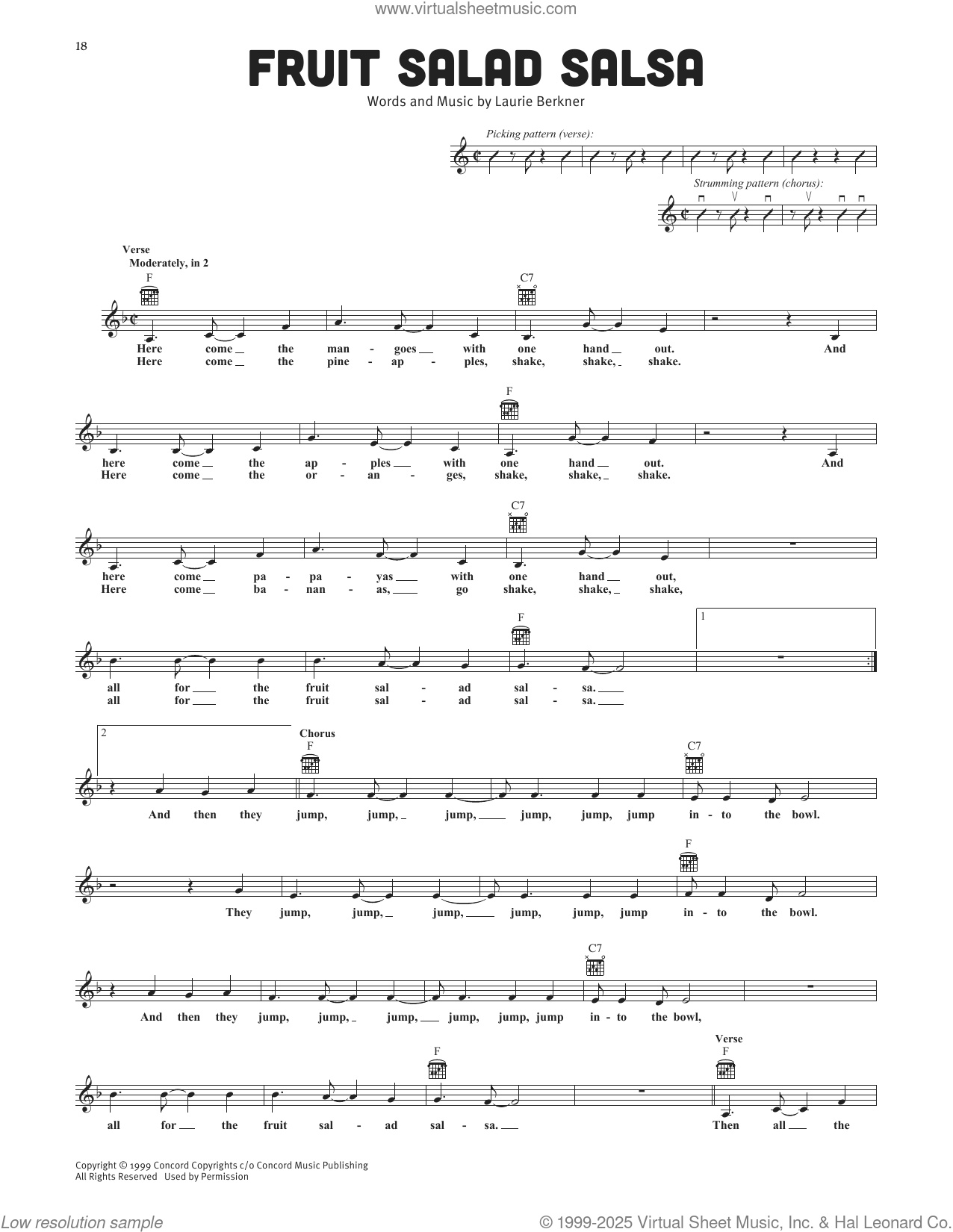 Fruit Salad Salsa sheet music (fake book) (PDF)