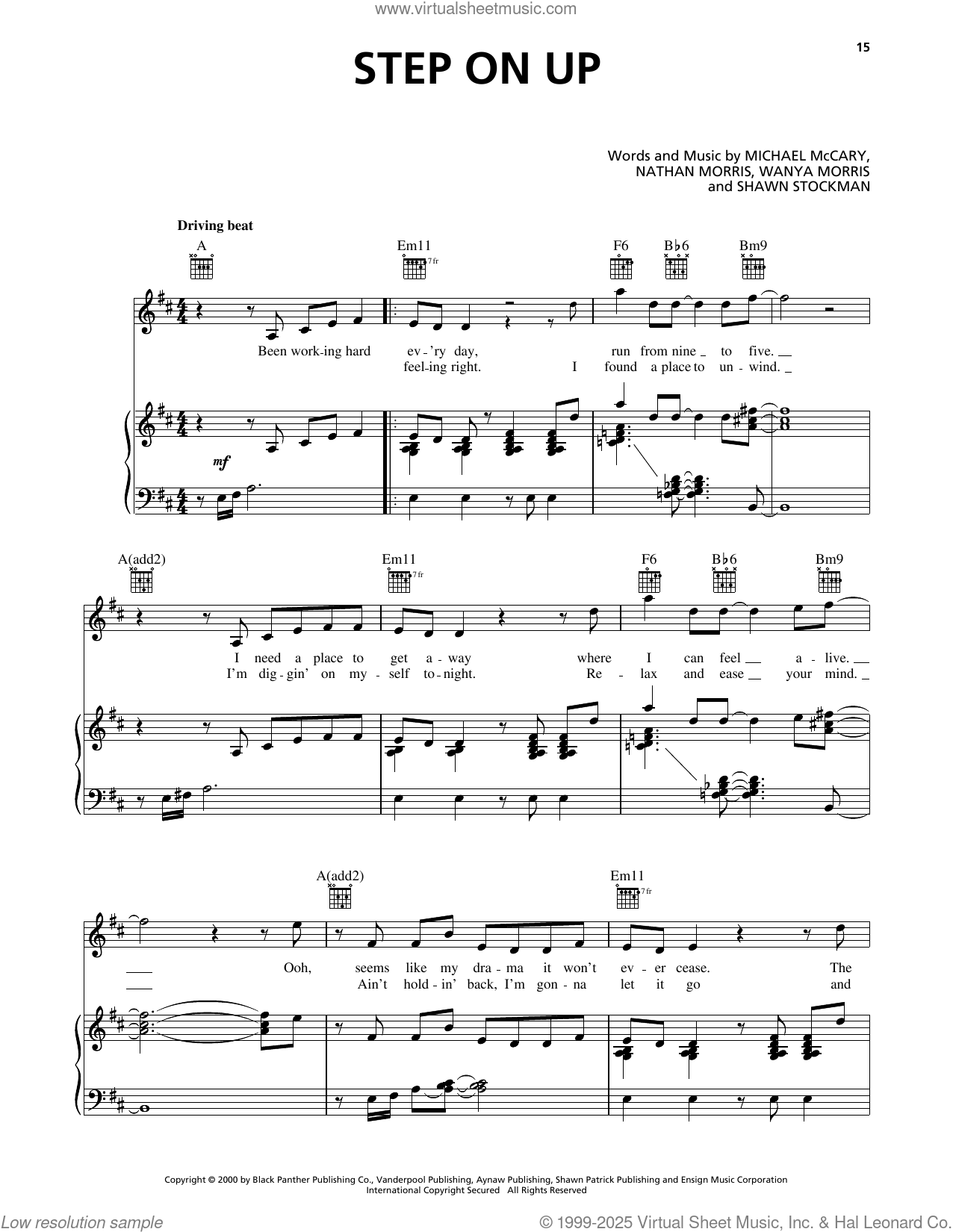 Step On Up sheet music for voice, piano or guitar (PDF)