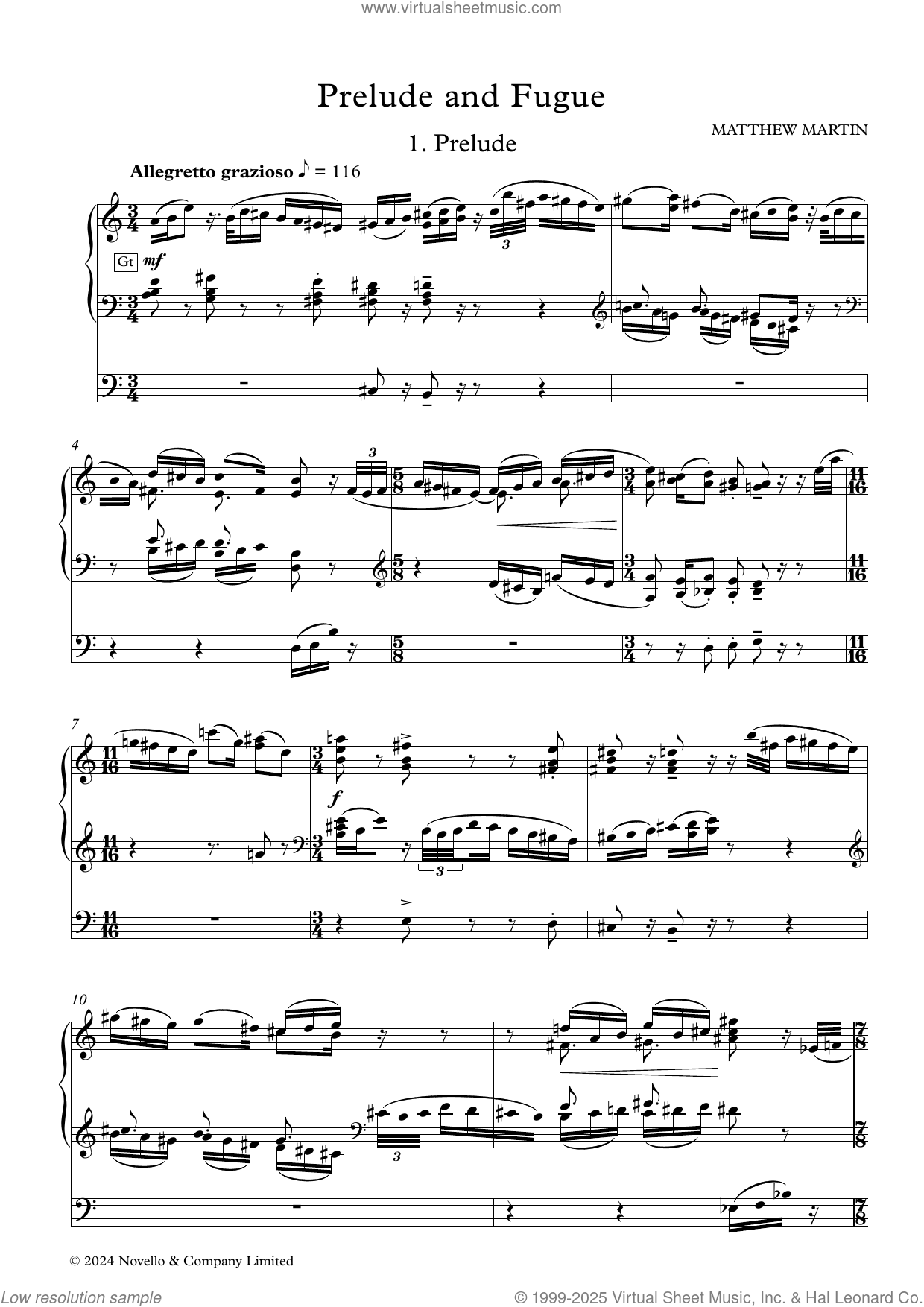 Prelude and Fugue sheet music for organ (PDF)