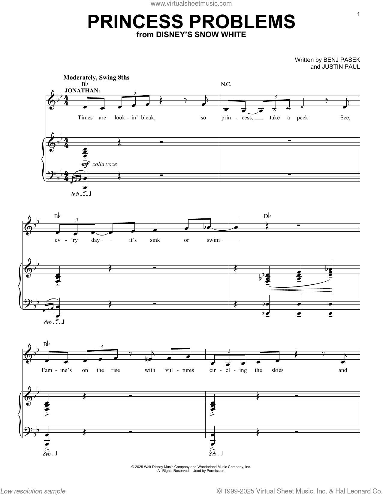 Princess Problems (from Snow White) (2025) sheet music for voice and piano