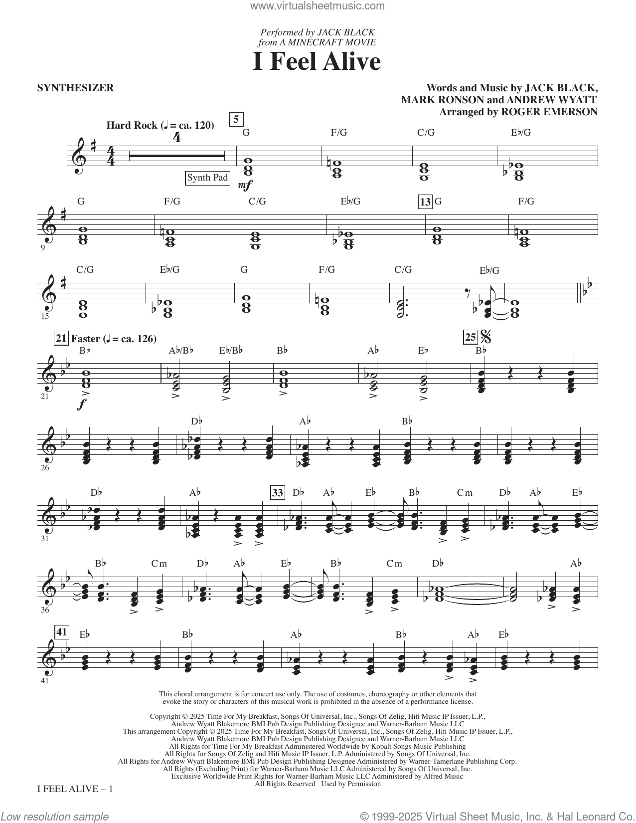 I Feel Alive (from A Minecraft Movie) (arr. Roger Emerson) (complete ...