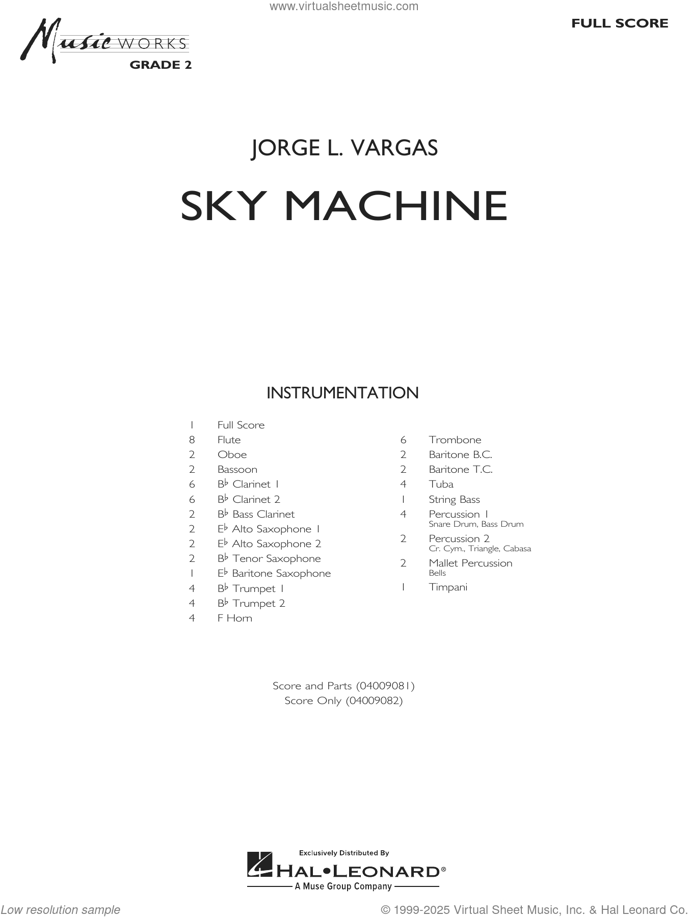 Sky Machine sheet music (complete collection) for concert band
