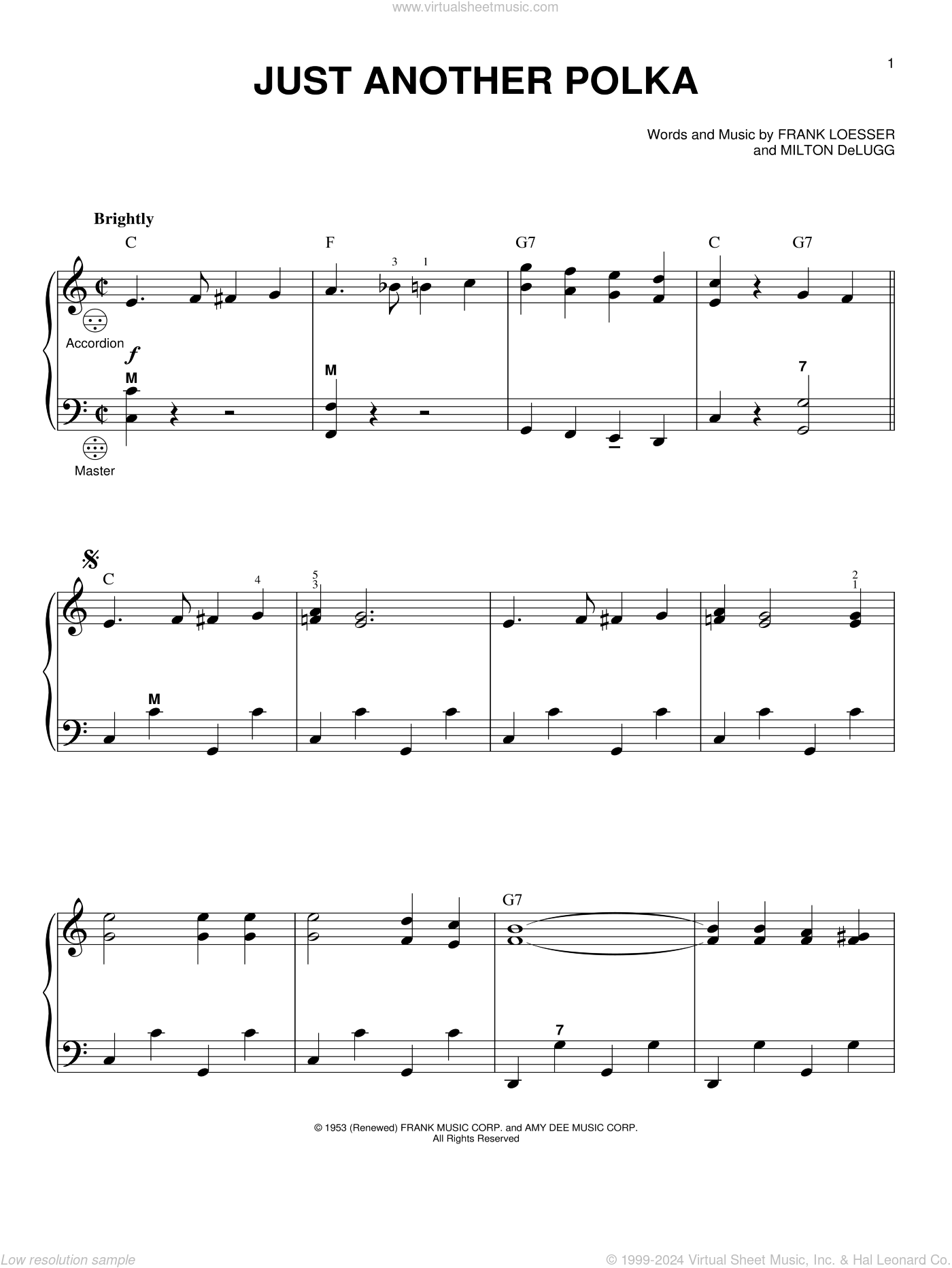 Just Another Polka sheet music for accordion (PDF-interactive)