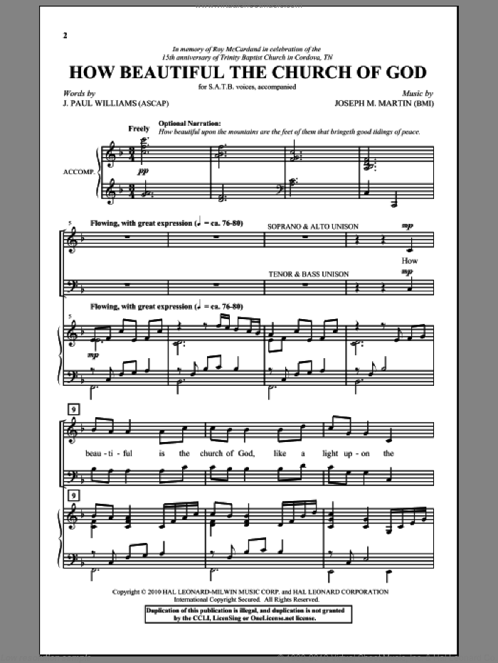 How Beautiful The Church Of God sheet music for choir (SATB: soprano ...