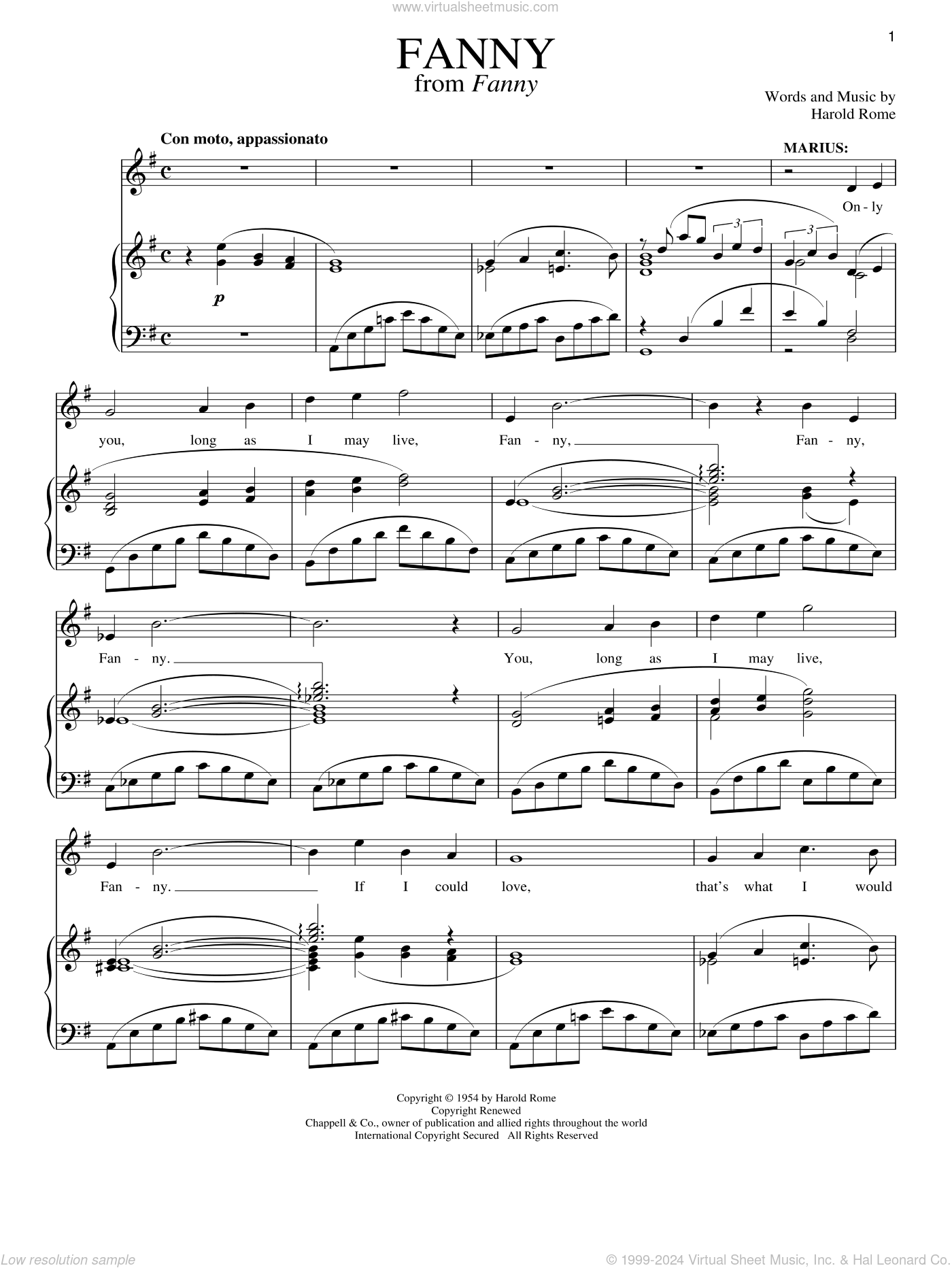 Fanny sheet music for voice and piano (PDF-interactive)