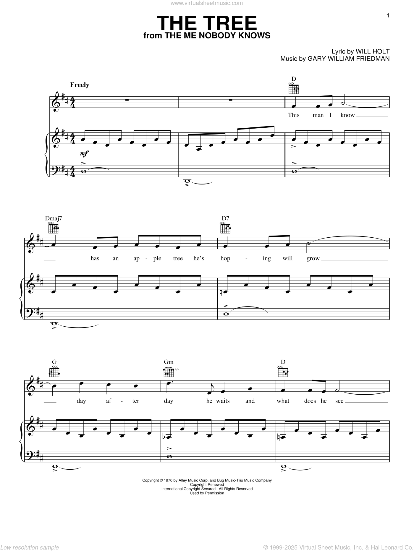 The Tree sheet music for voice, piano or guitar (PDF-interactive)