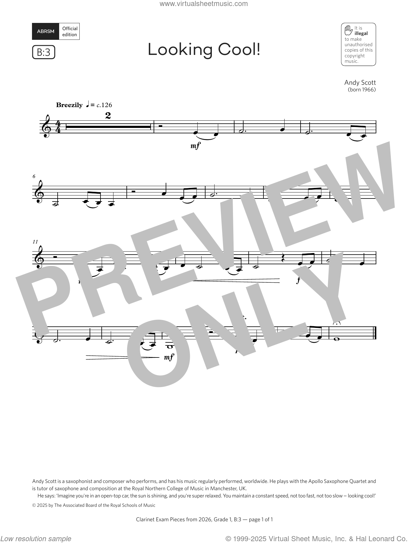 Looking Cool! (Grade 1, list B3, from the ABRSM Clarinet Syllabus from ...