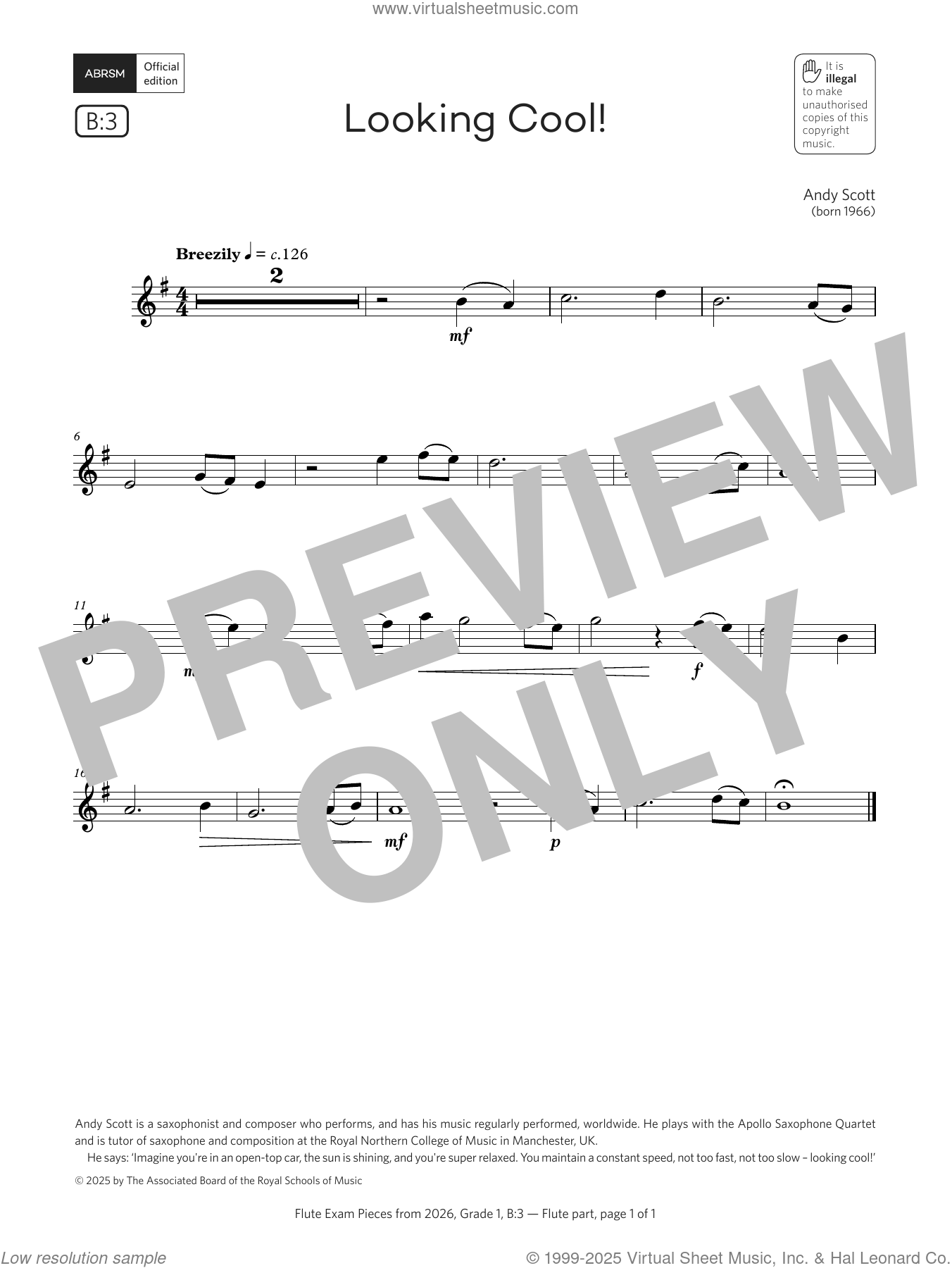Looking Cool! (Grade 1, list B3, from the ABRSM Flute Syllabus from ...