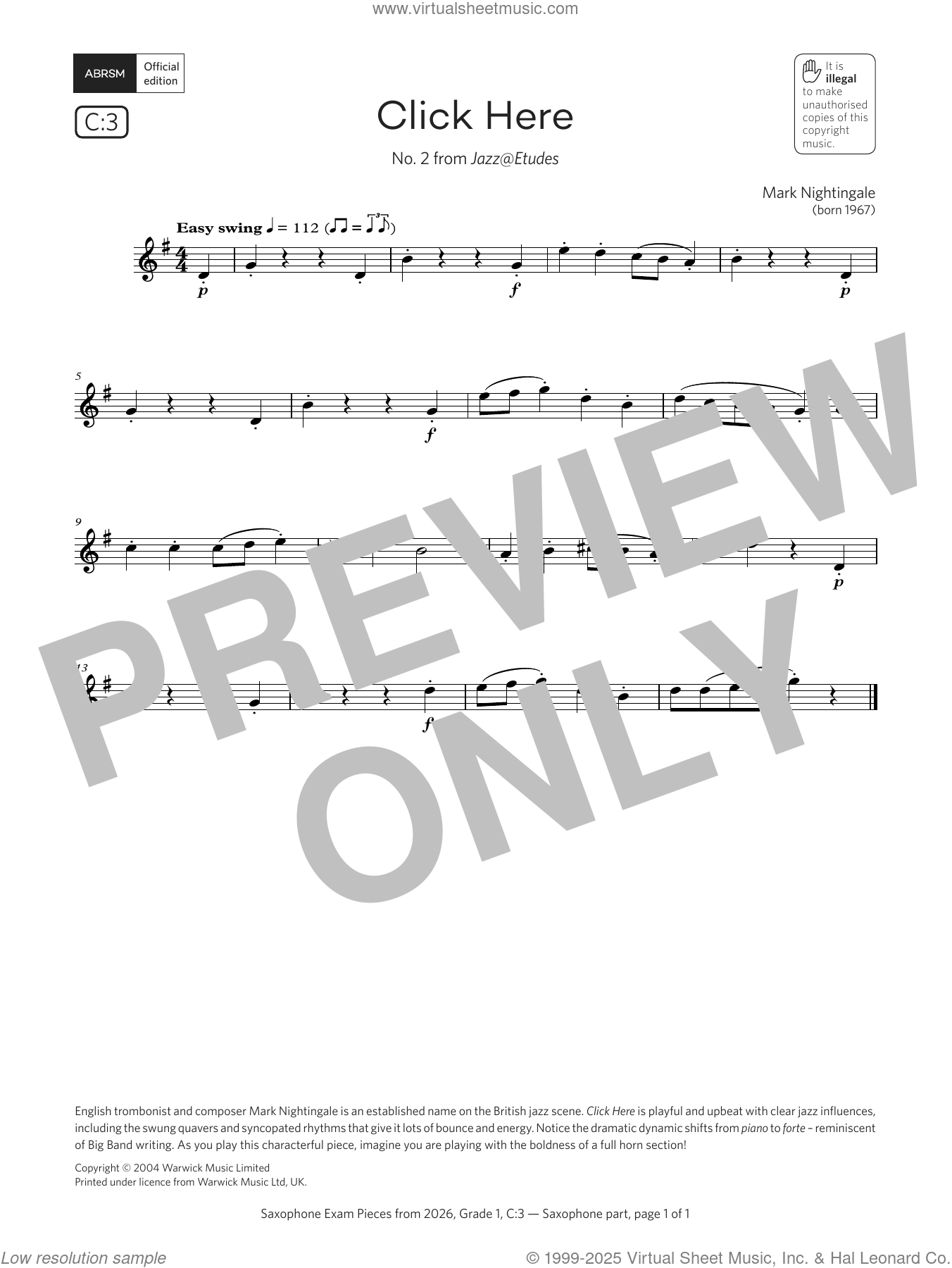 Click Here (Grade 1, list C3, from the ABRSM Saxophone Syllabus from ...