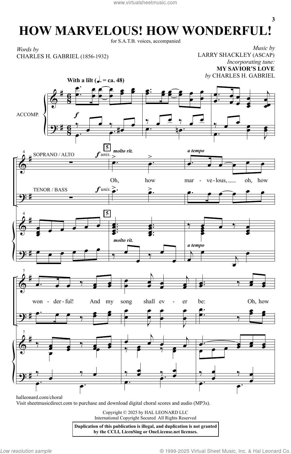 How Marvelous! How Wonderful! sheet music for choir (SATB: soprano ...
