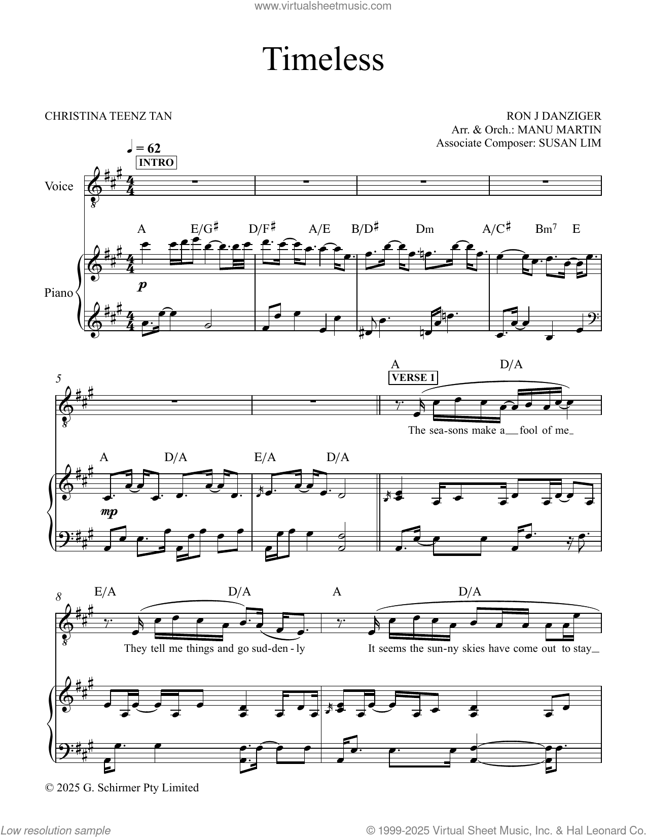 Timeless sheet music for voice and piano (PDF)