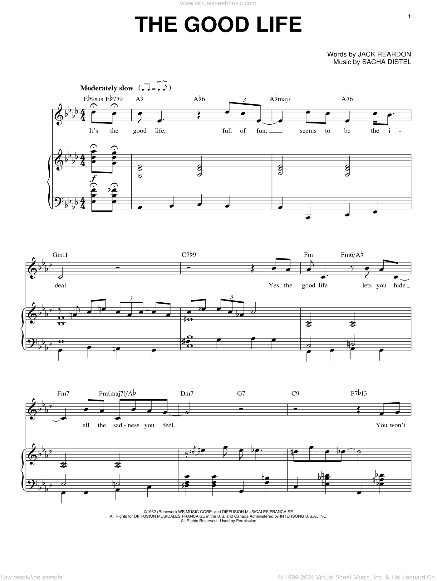 Frank Sinatra: The Good Life sheet music for voice and piano