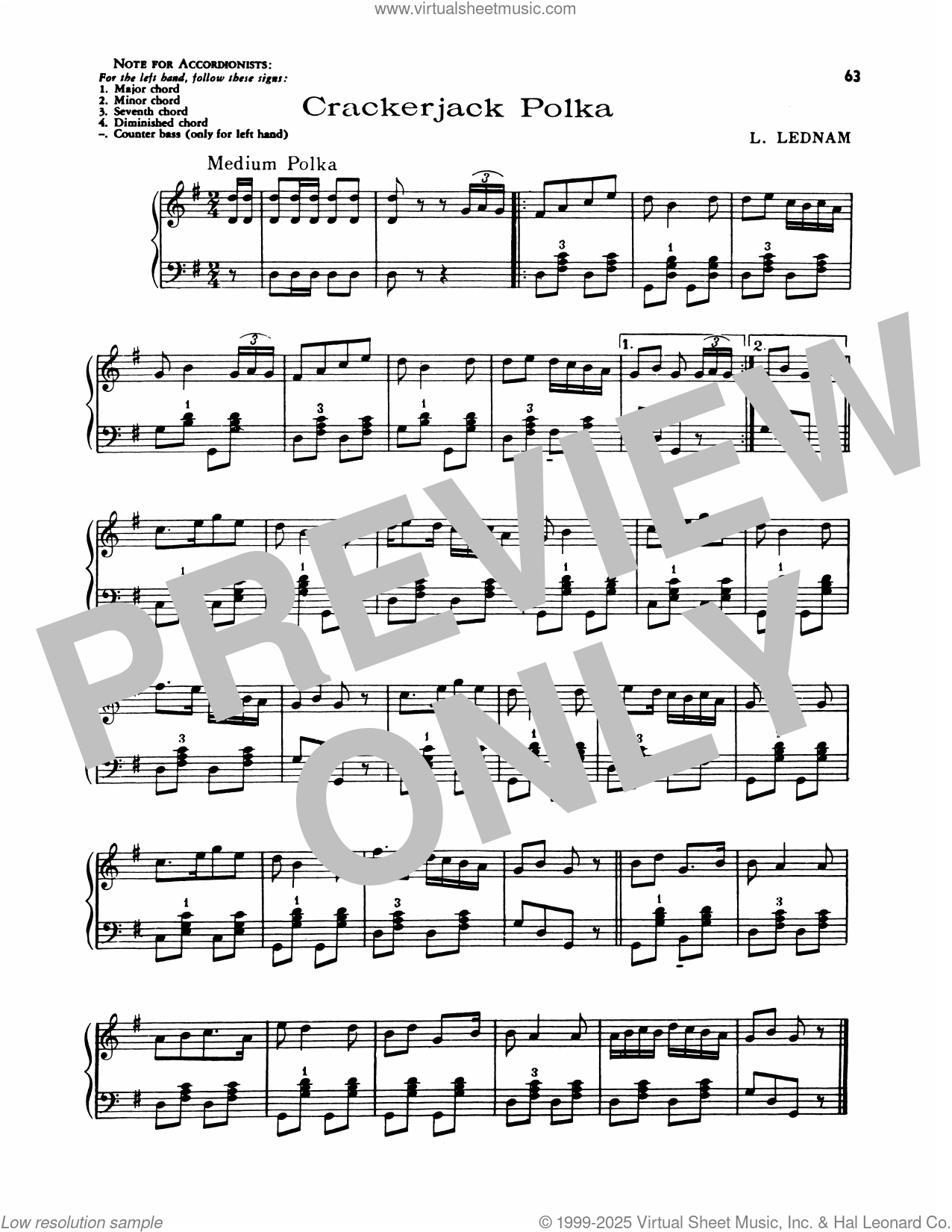 Crackerjack Polka sheet music for piano solo (PDF)