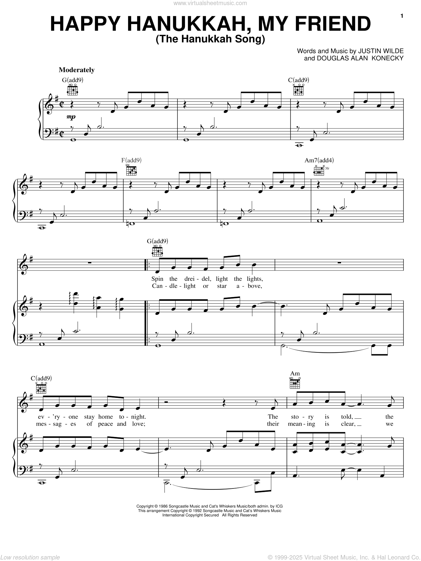 Happy Hanukkah, My Friend (The Hanukkah Song) sheet music for voice ...