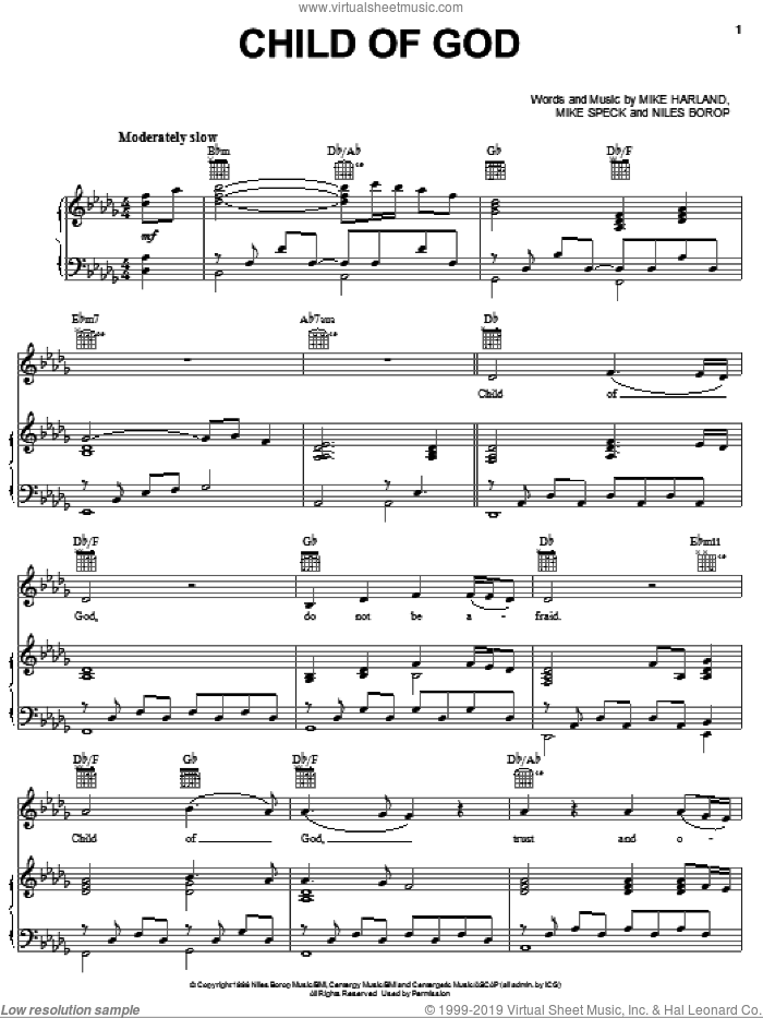 The Hoppers: Child Of God sheet music for voice, piano or guitar