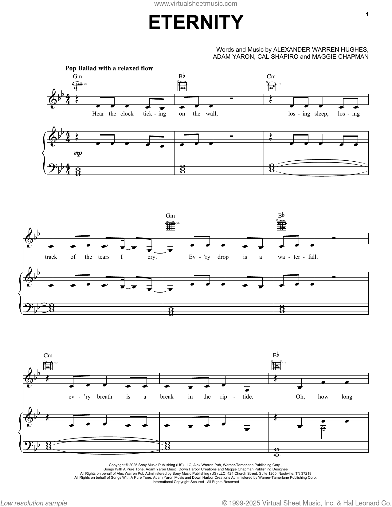 Alex Warren: Eternity sheet music for voice, piano or guitar
