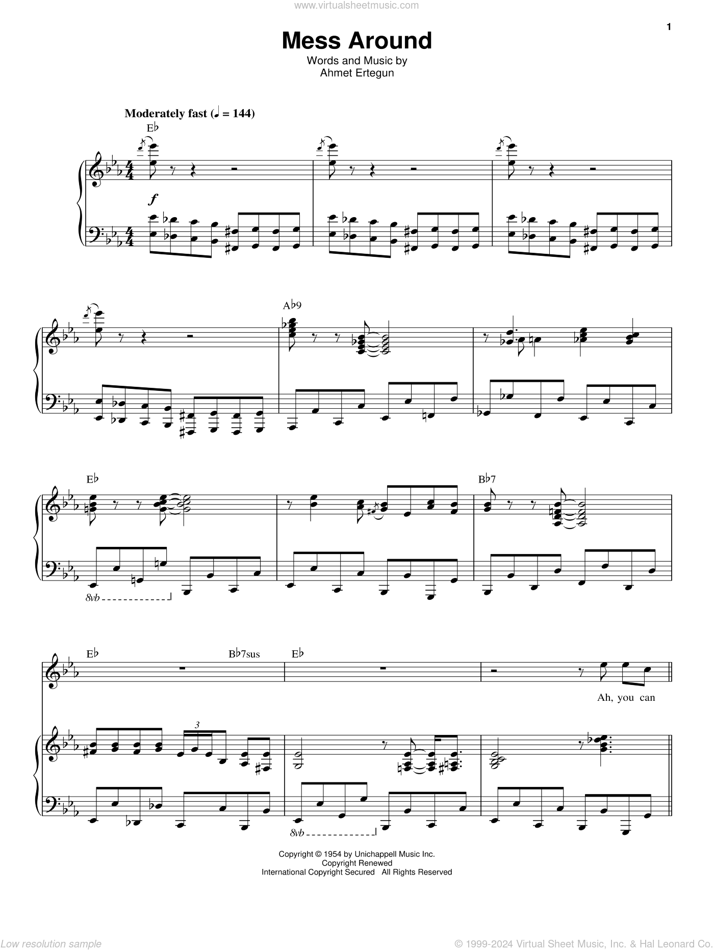 Mess Around sheet music for voice and piano (PDF-interactive)