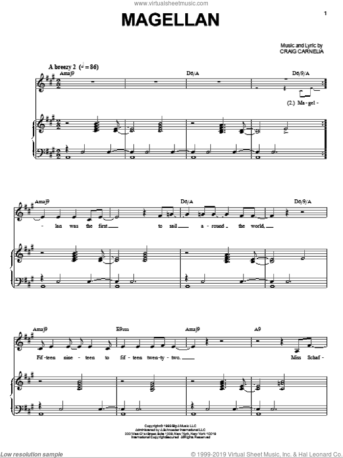 Magellan sheet music for voice and piano (PDF-interactive)