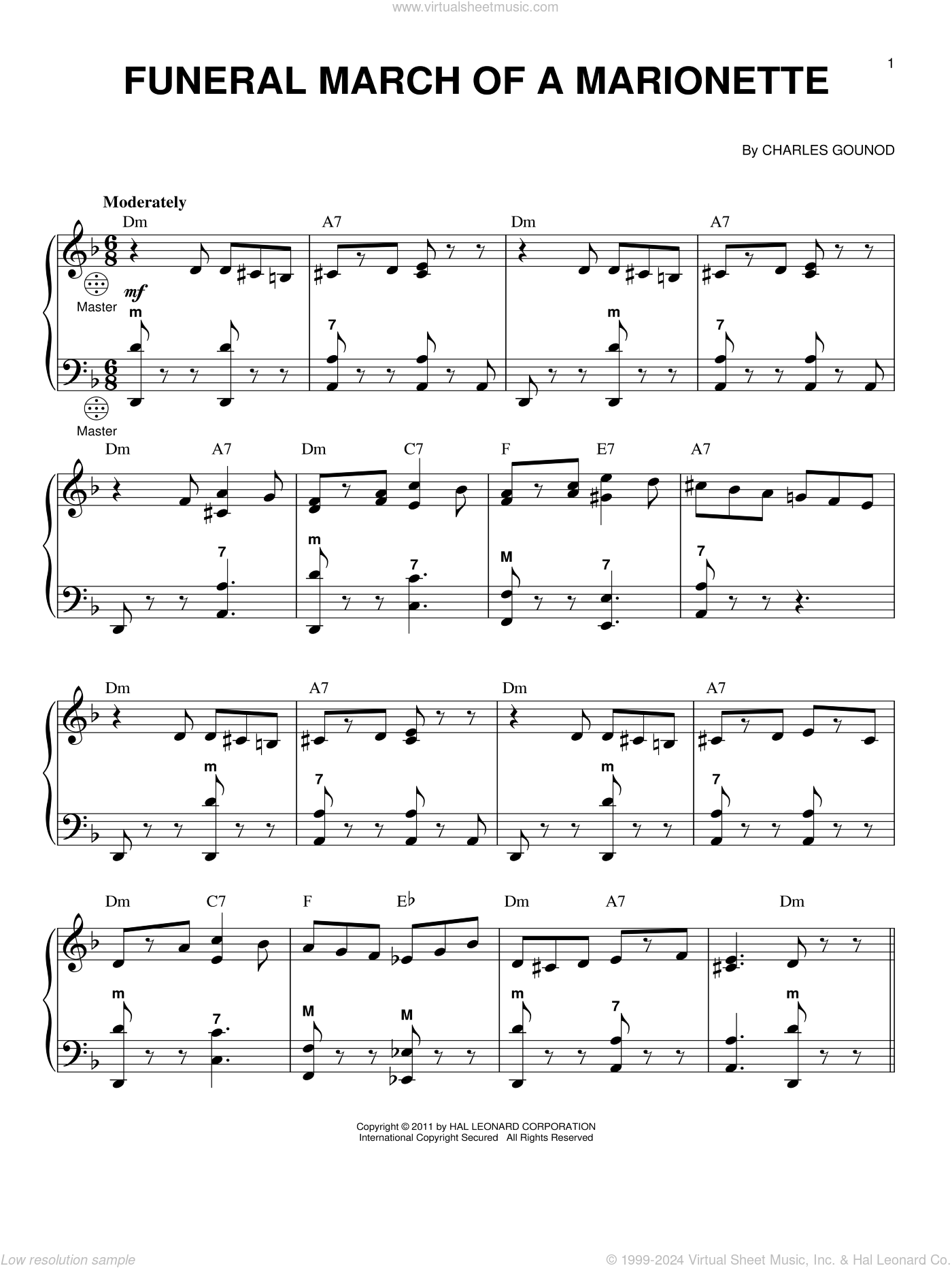 Funeral March Of A Marionette sheet music for accordion (PDF)