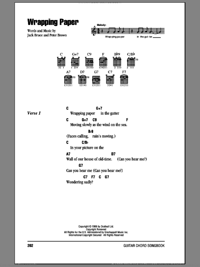 Wrapping Paper sheet music for guitar (chords) (PDF)
