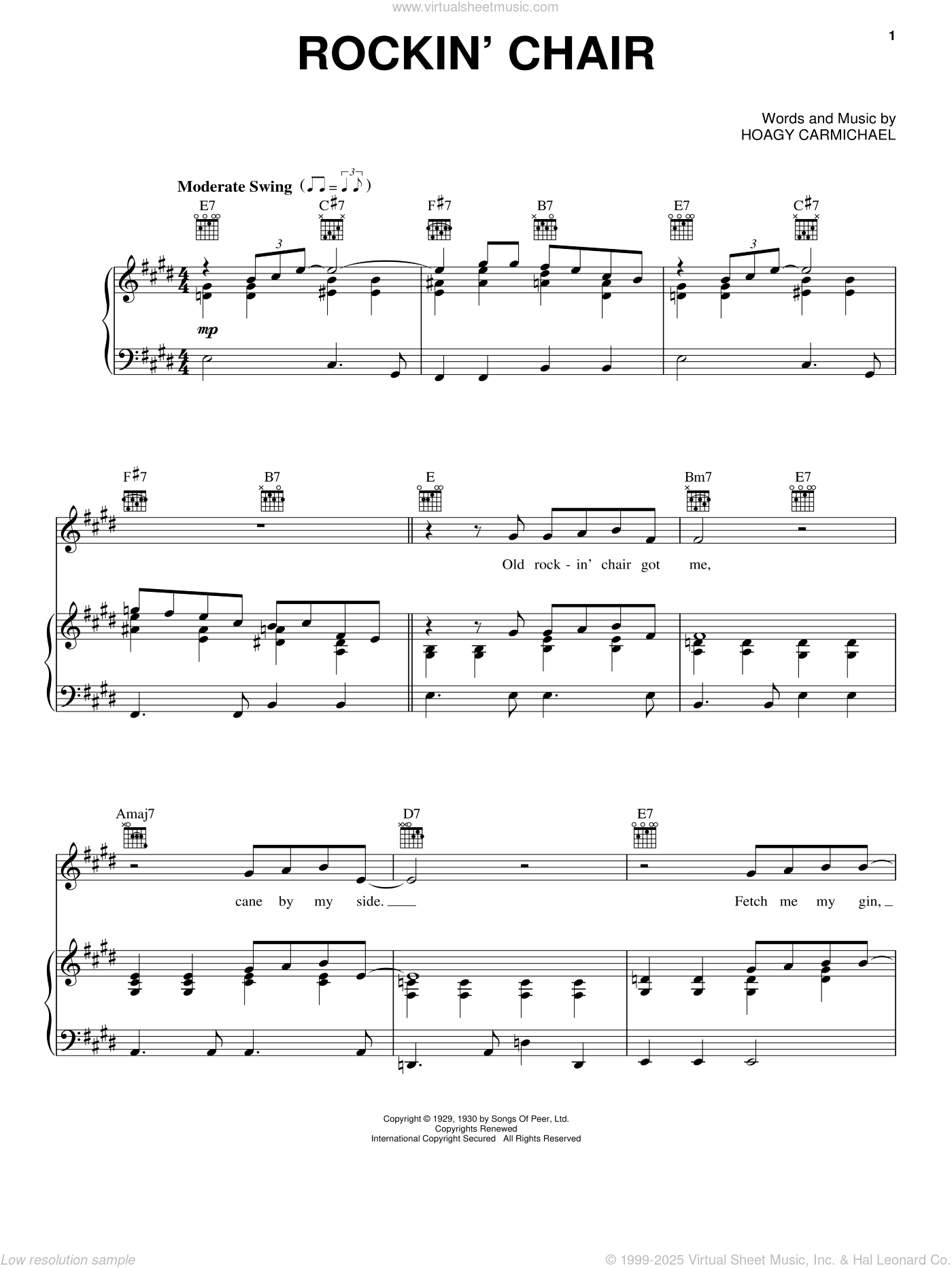 Eric Clapton: Rockin' Chair sheet music for voice, piano or guitar