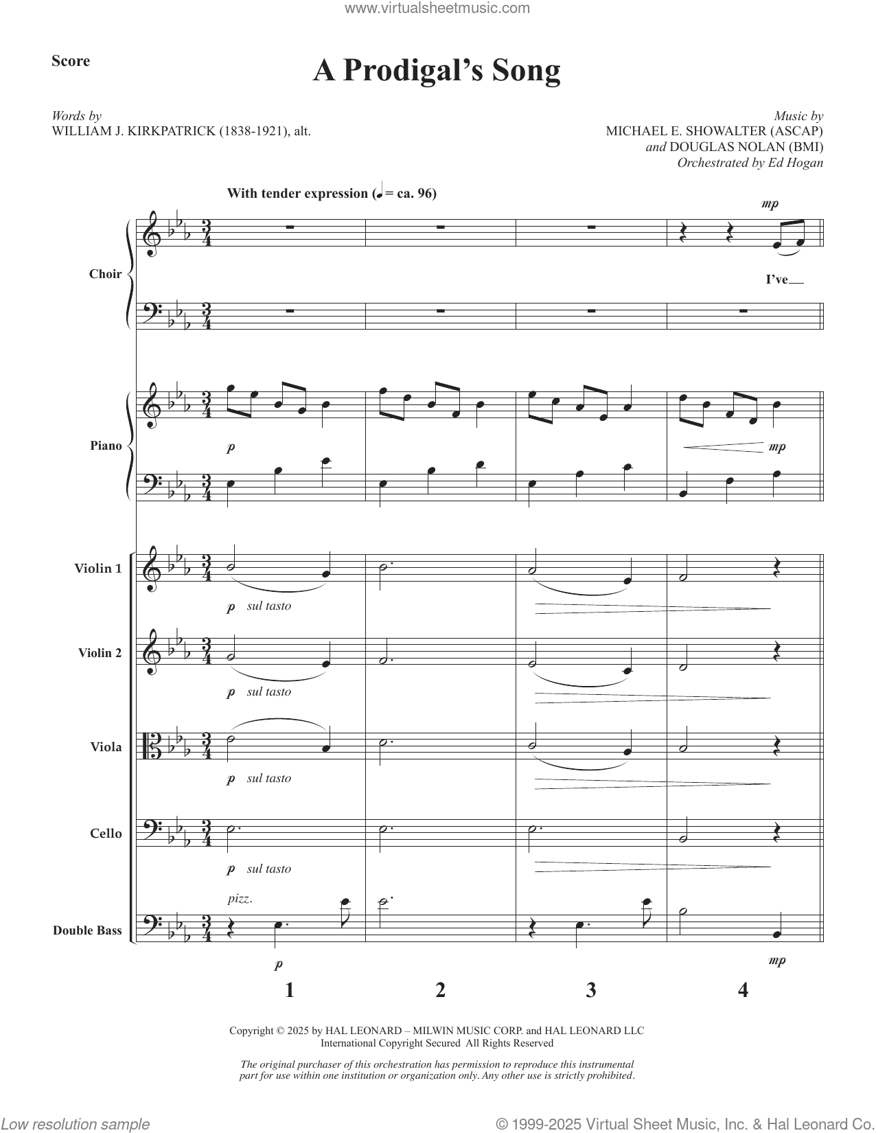 A Prodigal's Song sheet music (complete collection) for orchestra/band