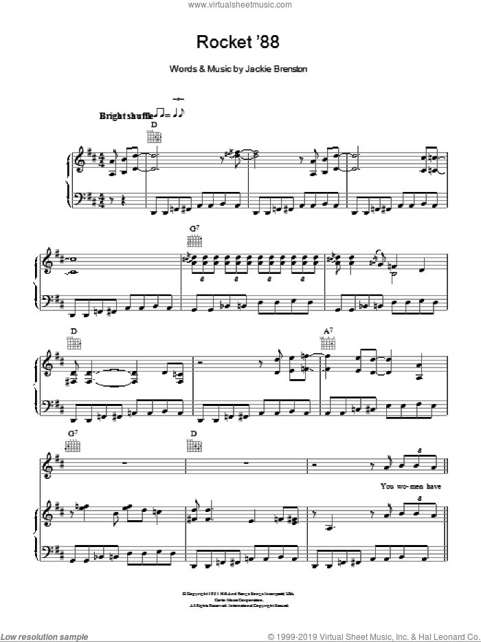 Ike Turner: Rocket '88 sheet music for voice, piano or guitar