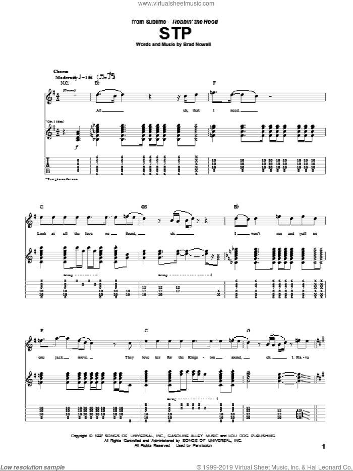 STP sheet music for guitar (tablature) (PDF)
