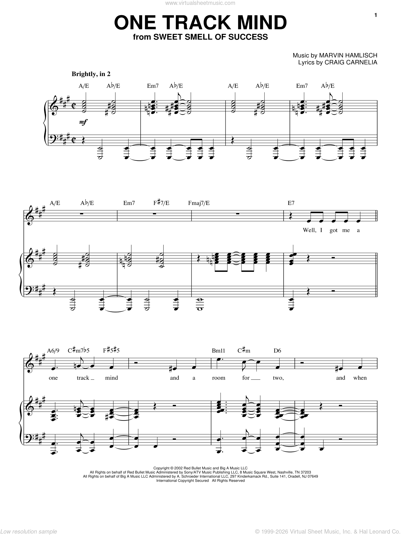 One Track Mind sheet music for voice and piano (PDF-interactive)