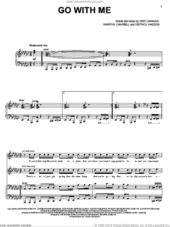 Go With Me sheet music for voice and piano (PDF)
