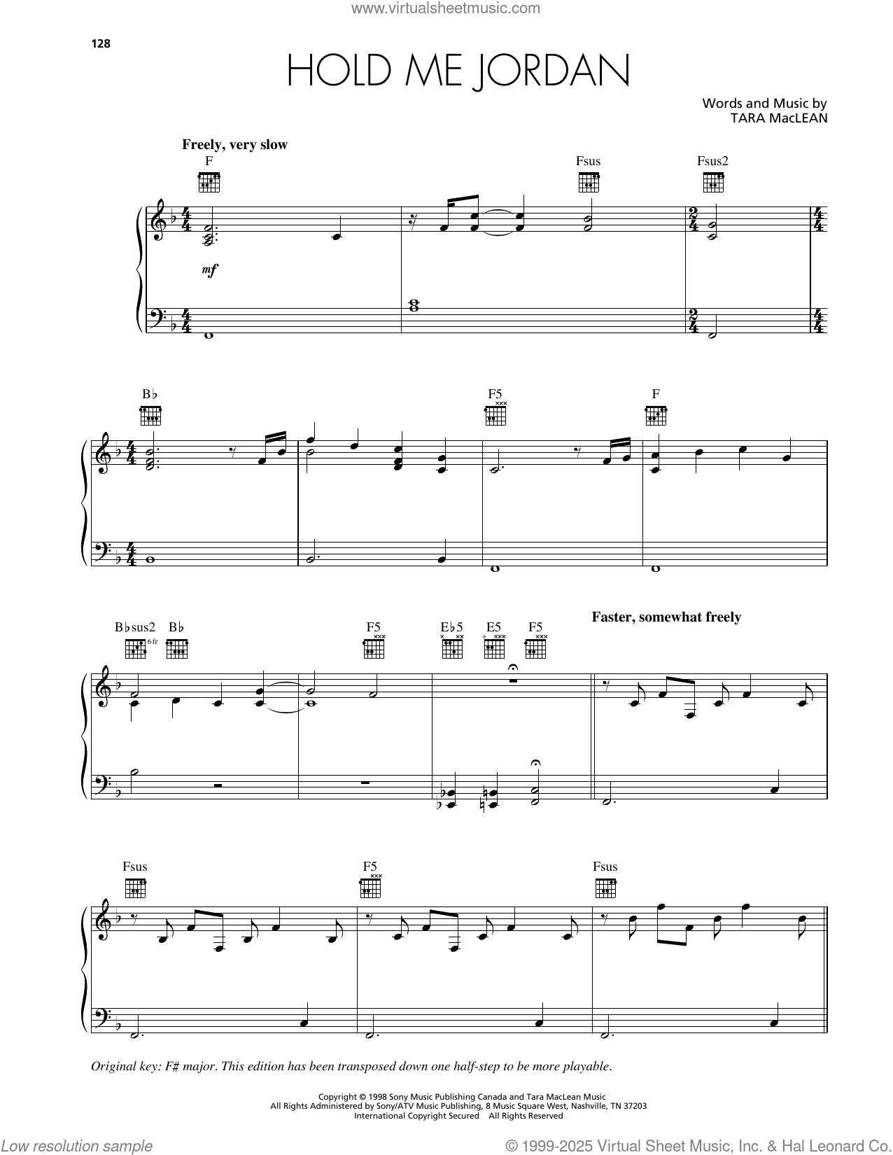 Hold Me Jordan sheet music for voice, piano or guitar (PDF)
