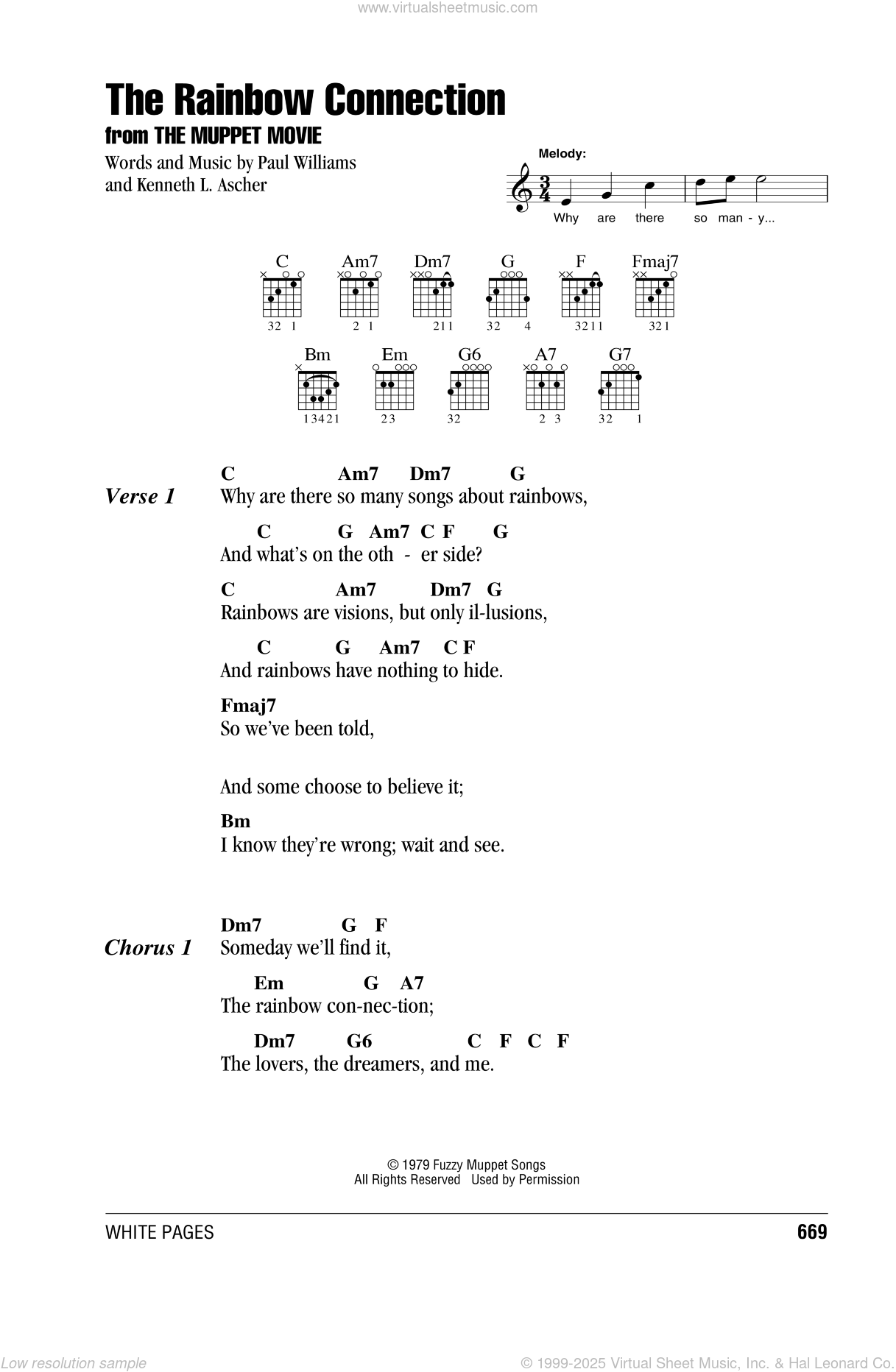 The Rainbow Connection sheet music for guitar (chords) (PDF)