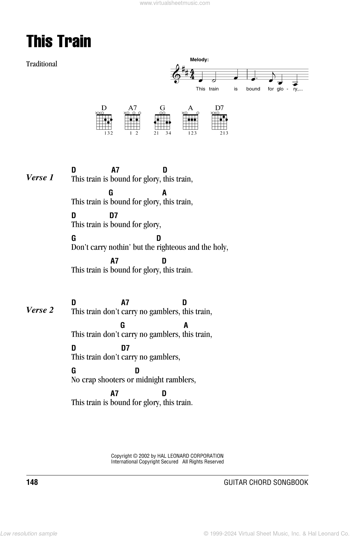 This Train sheet music for guitar (chords) (PDF)