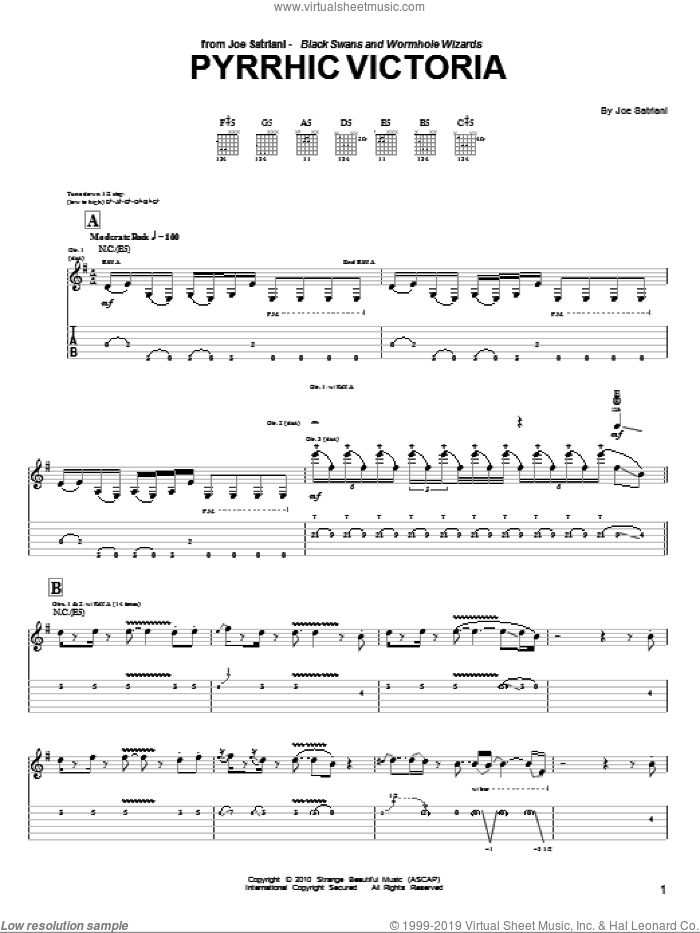 Pyrrhic Victoria sheet music for guitar (tablature) (PDF)