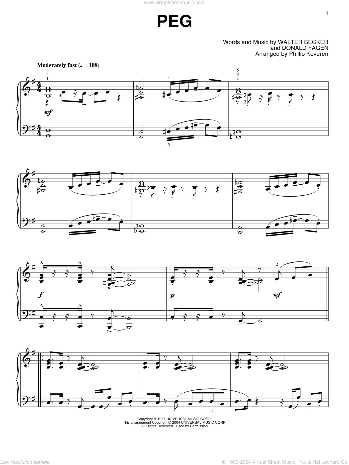 Peg Arr Phillip Keveren Sheet Music Intermediate For Piano Solo