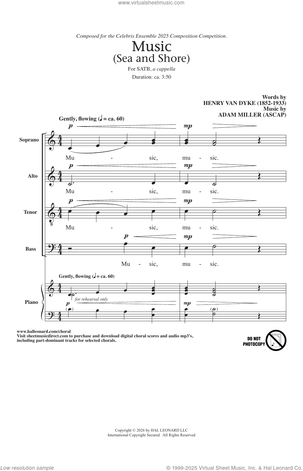 Music (Sea And Shore) sheet music for choir (SATB: soprano, alto, tenor ...