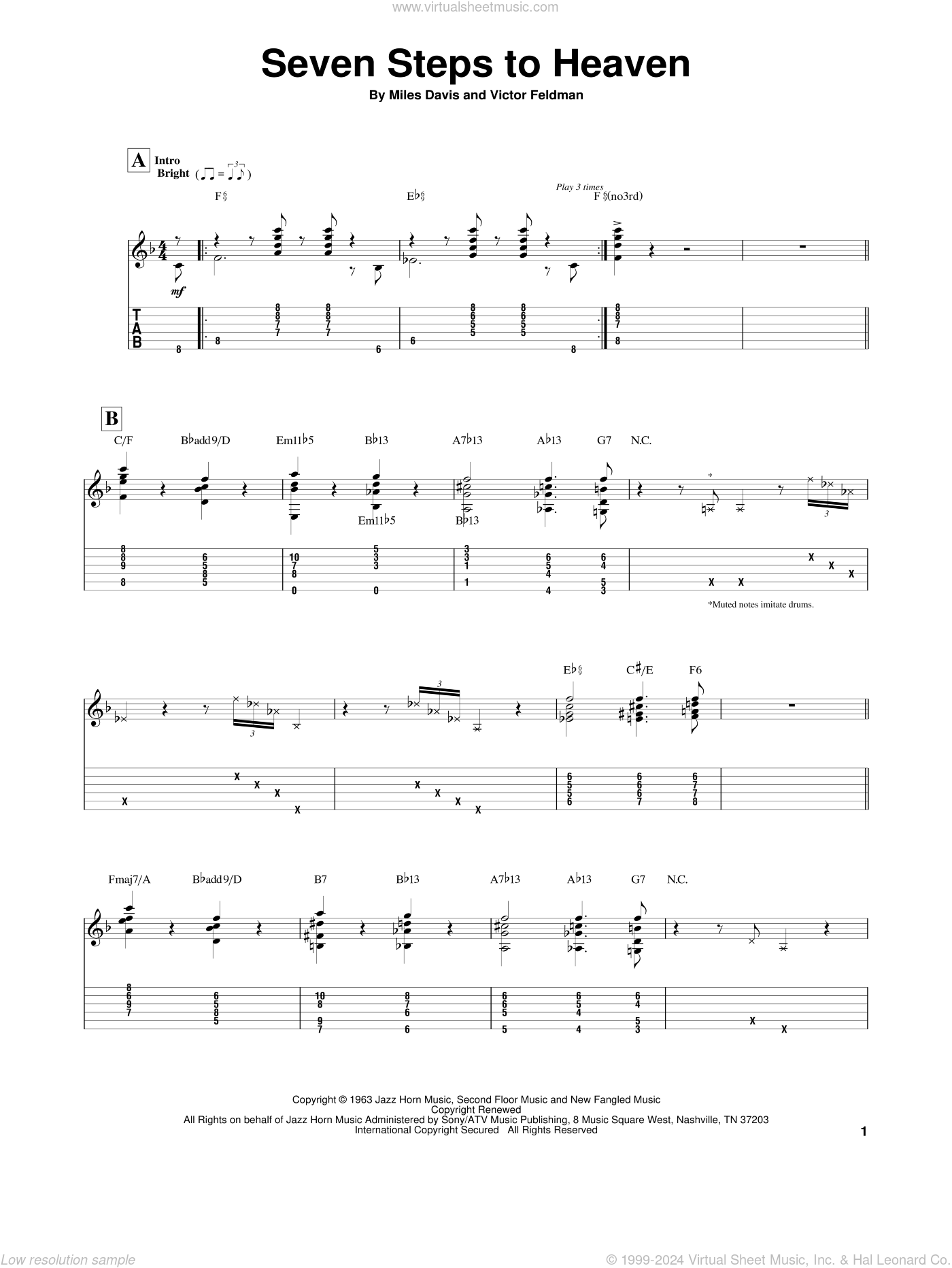 Seven Steps To Heaven sheet music for guitar solo (PDF)