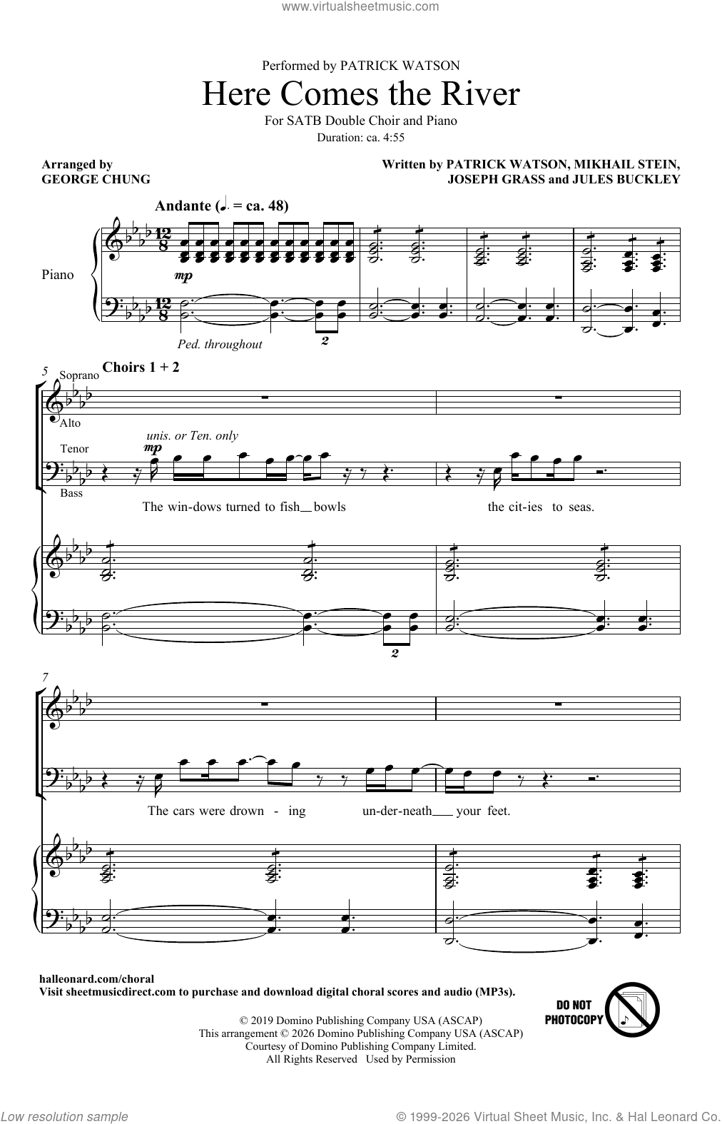 Here Comes The River (arr. George Chung) sheet music for choir (SATB ...