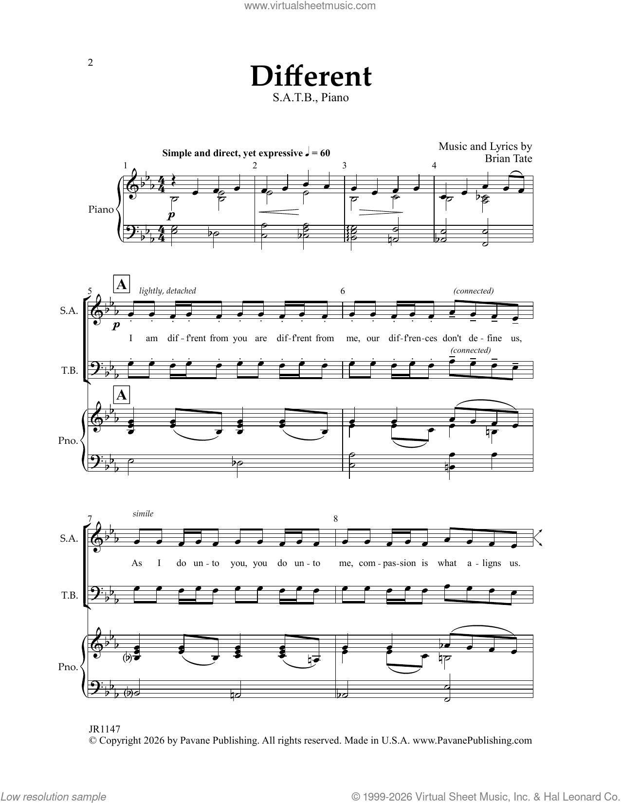 Different sheet music for choir (SATB: soprano, alto, tenor, bass)