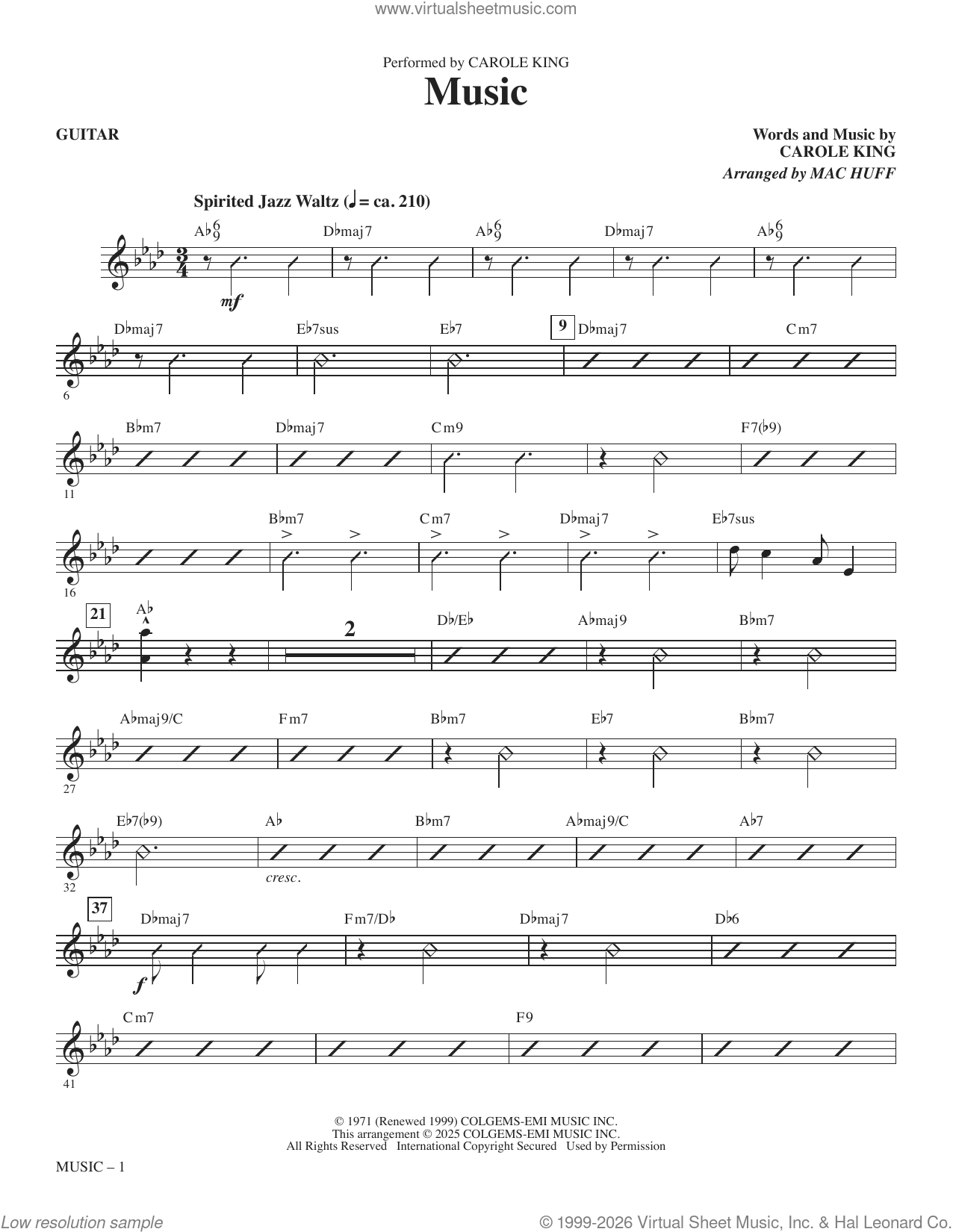 Music (arr. Mac Huff) (complete set of parts) sheet music for orchestra ...