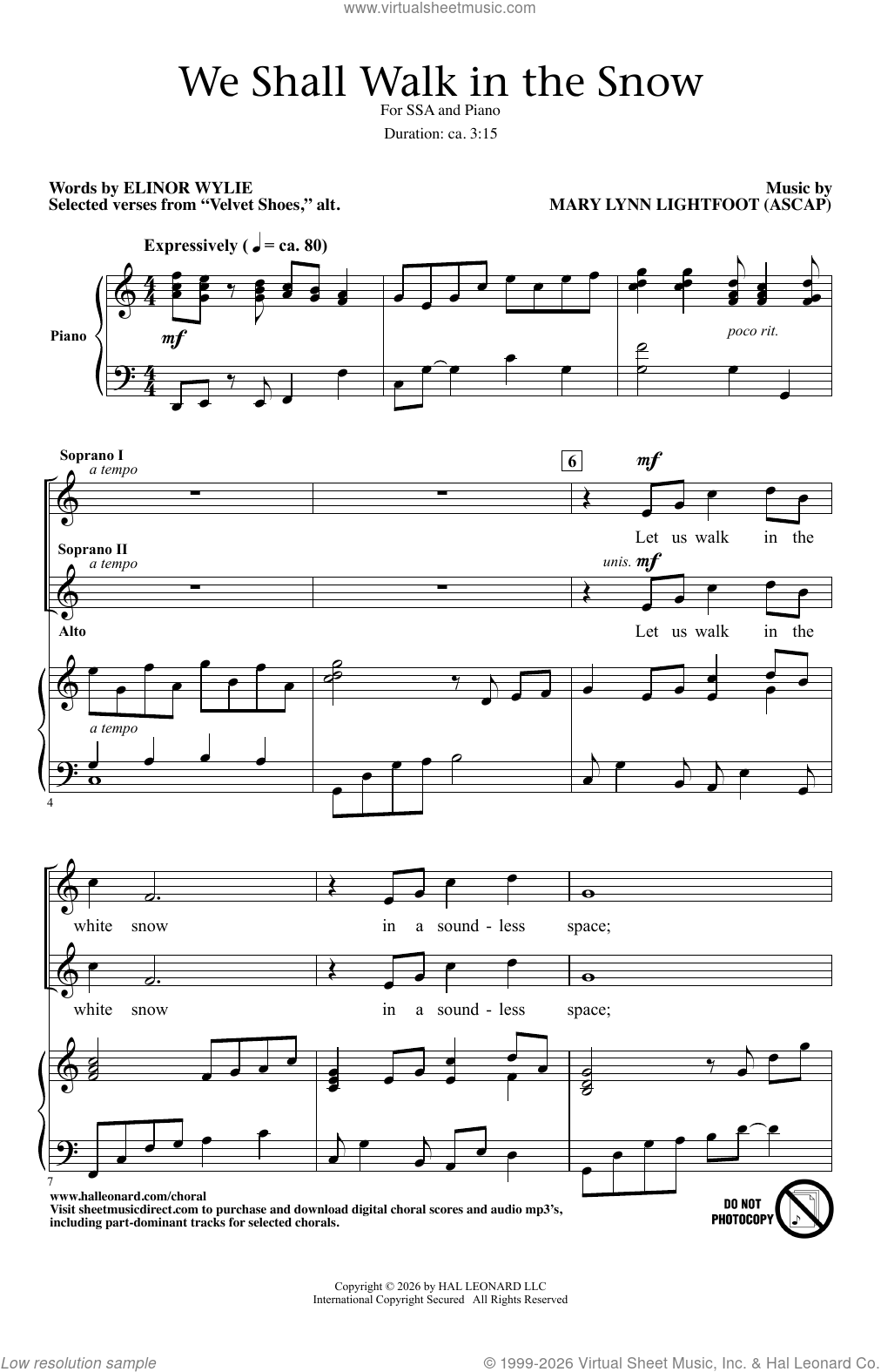 We Shall Walk In The Snow sheet music for choir (SSA: soprano, alto)