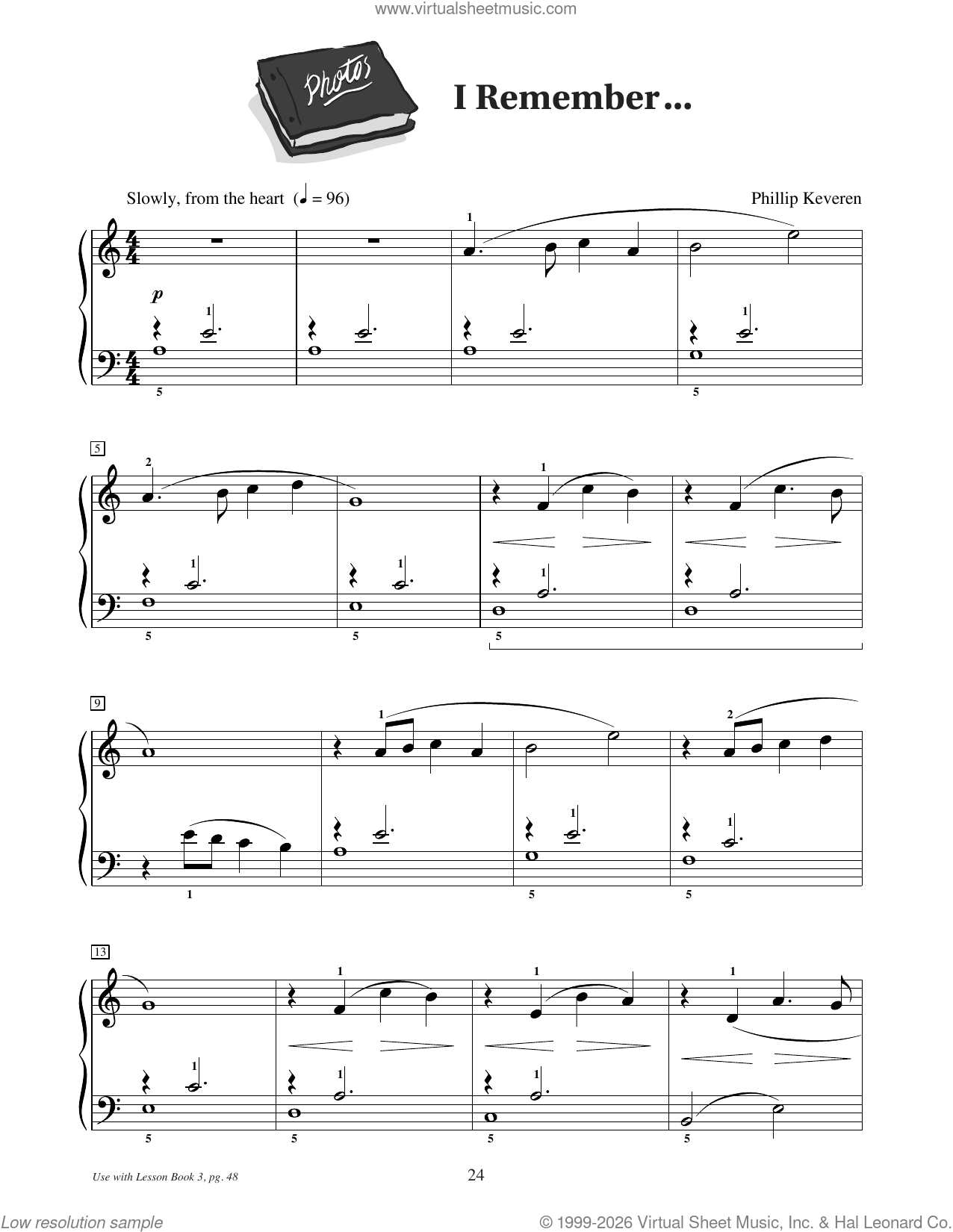 I Remember... sheet music for piano solo (elementary) (PDF)