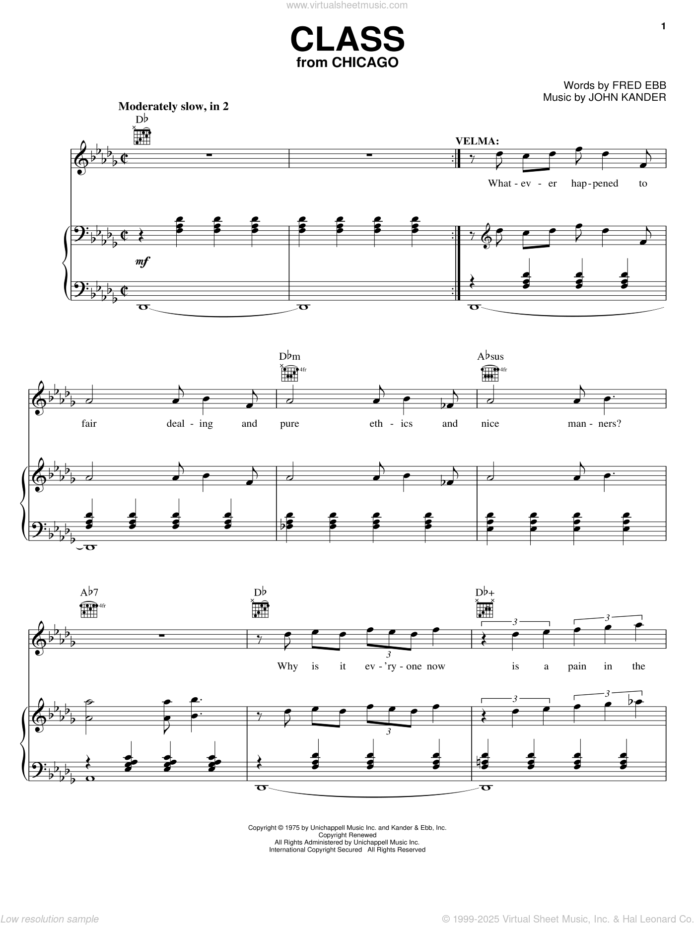 Class sheet music for voice, piano or guitar (PDF-interactive)