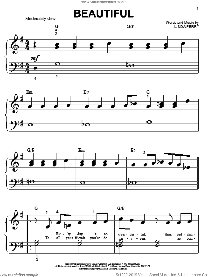 Beautiful sheet music for piano solo (big note book) (PDF)