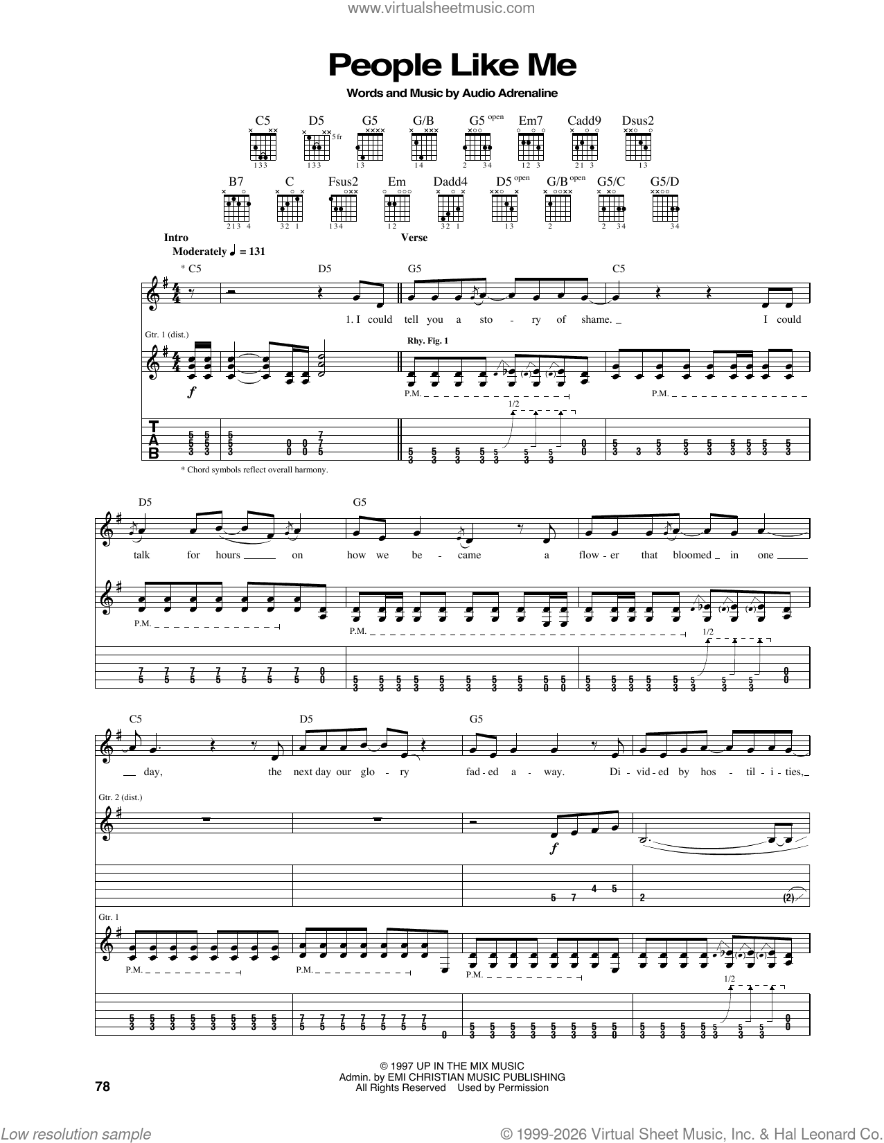 People Like Me sheet music for guitar (tablature) (PDF)