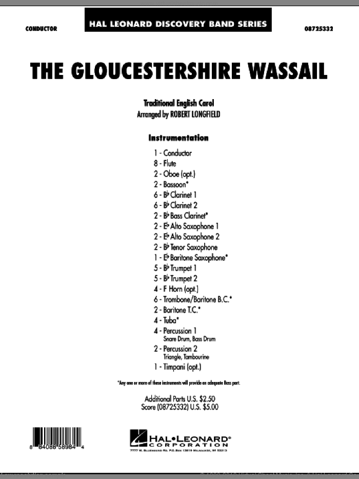 The Gloucestershire Wassail sheet music (complete collection) for concert band