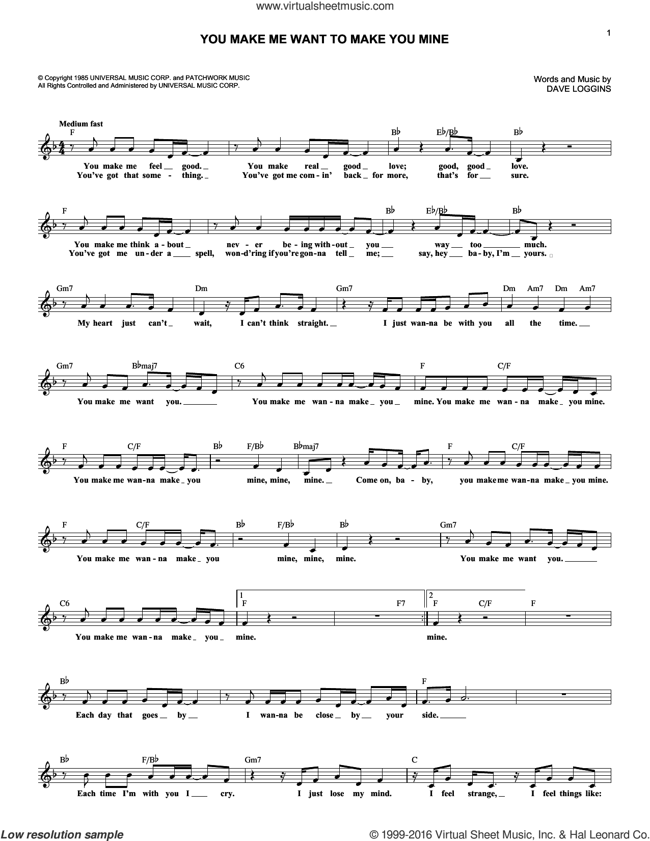 You Make Me Want To Make You Mine sheet music (fake book) (PDF)