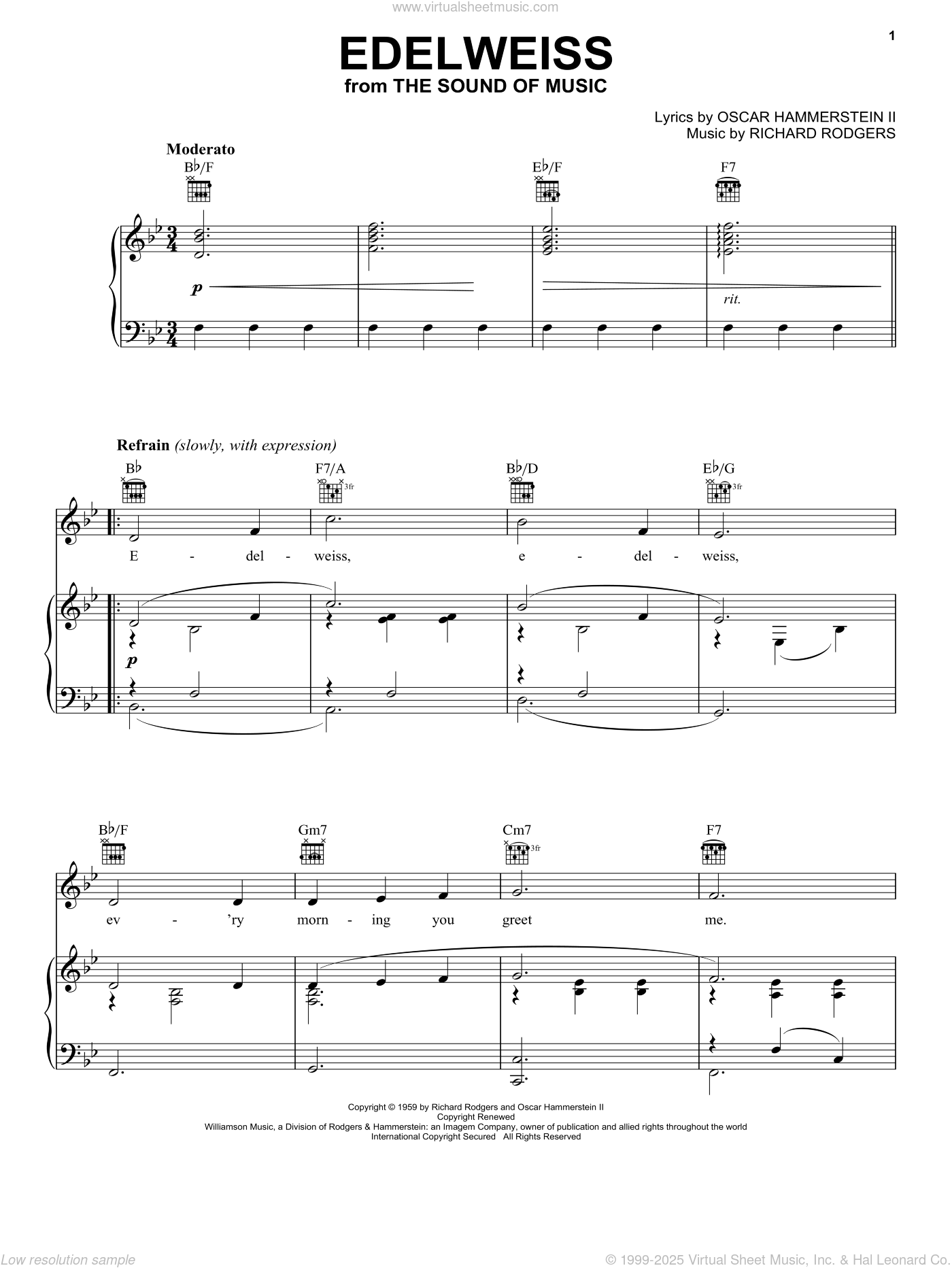 Edelweiss Sheet Music Voice Edelweiss (from The Sound Of Music)
