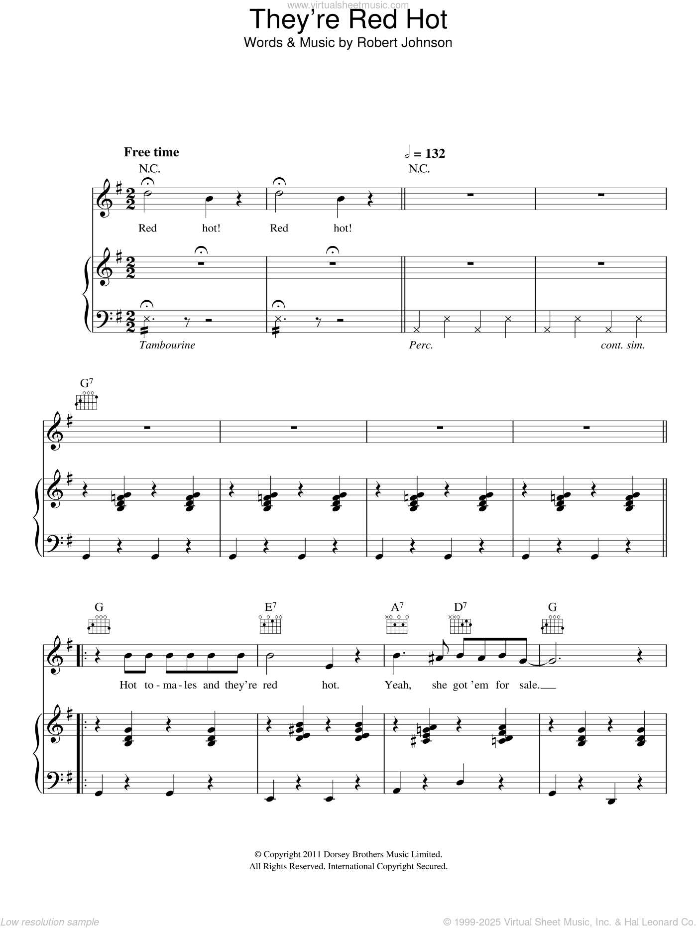 Hugh Laurie: They're Red Hot sheet music for voice, piano or guitar