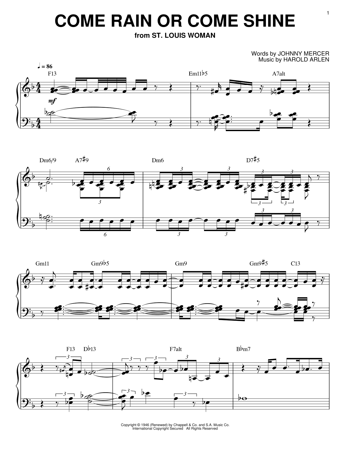 Bonanza sheet music for voice, piano or guitar (PDF-interactive)